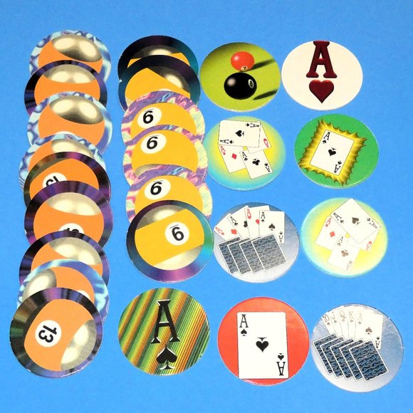 Toys | Pool Playing Cards Pogs Lot 13 Ball Ace Card Deck Games Retro 9s ...